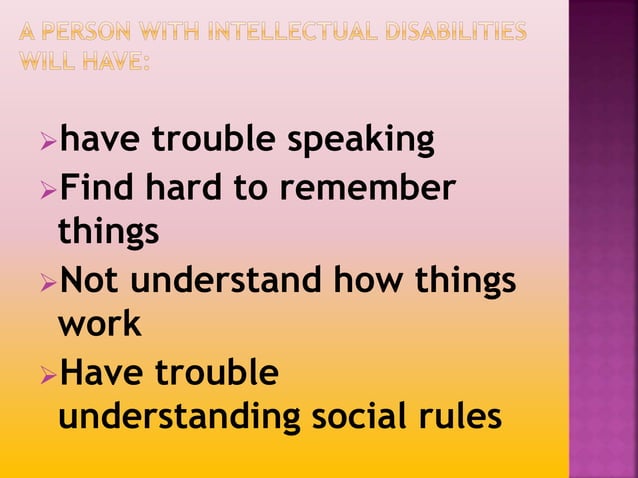 Characteristics of a person with intellectual disabilities | PPT