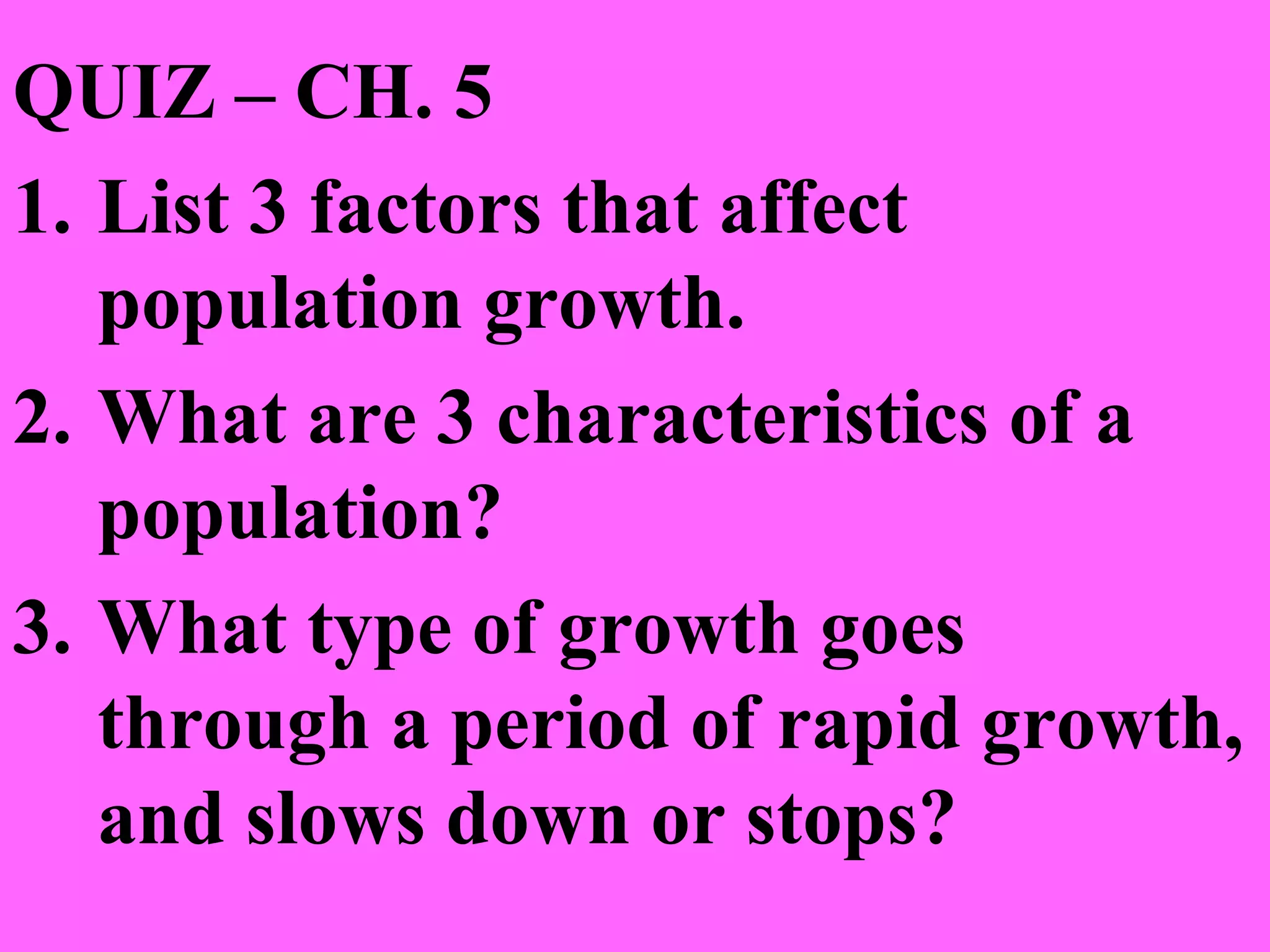 Characteristics of a population (biology) | PPT