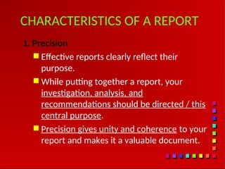 Characteristics of a report ashiq sabaq.ppt