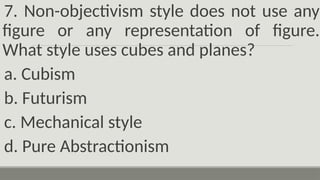 Characteristics of Arts from the Various Art Movements.pptx