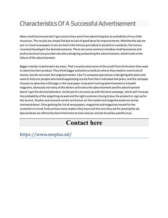 Characteristics of a successful advertisement2 | DOCX | Marketing and ...