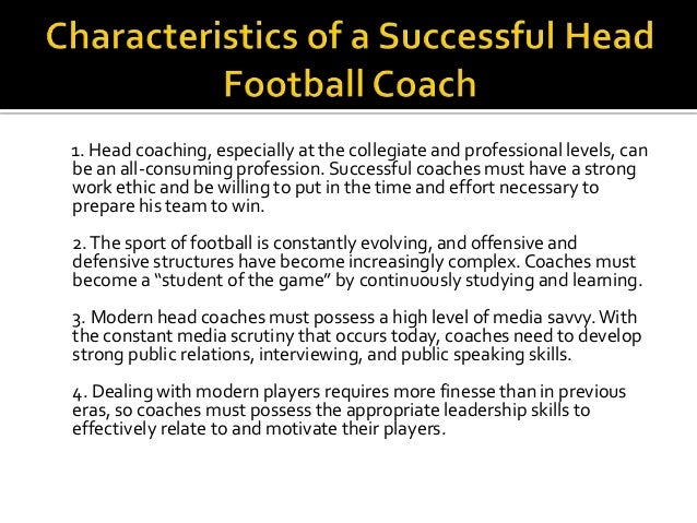 Characteristics Of A Successful Head Football Coach By Dennis Franchione