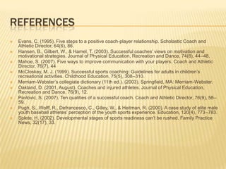 Characteristics of a Successful Sports Coach | PPTX