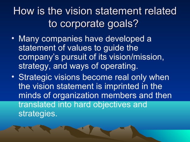 Characteristics of a vision statement:Training | PPT