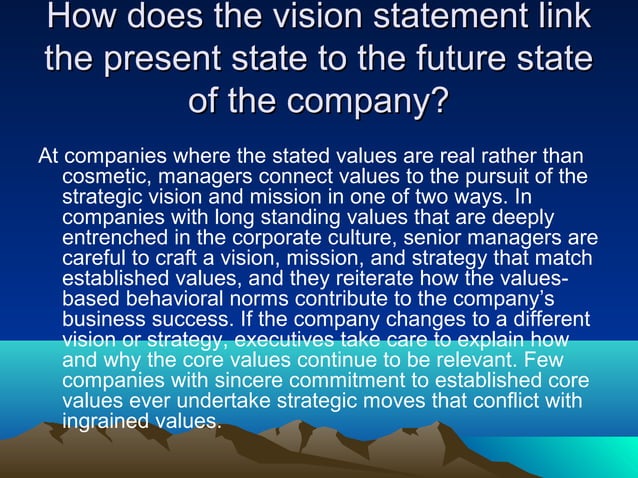 Characteristics of a vision statement:Training | PPT