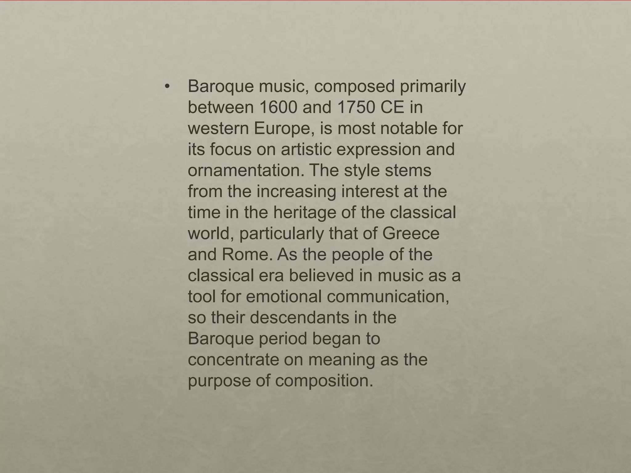 Characteristics of Baroque Music | PPTX