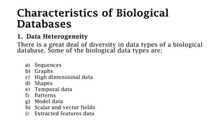Characteristics of biological databases | PDF