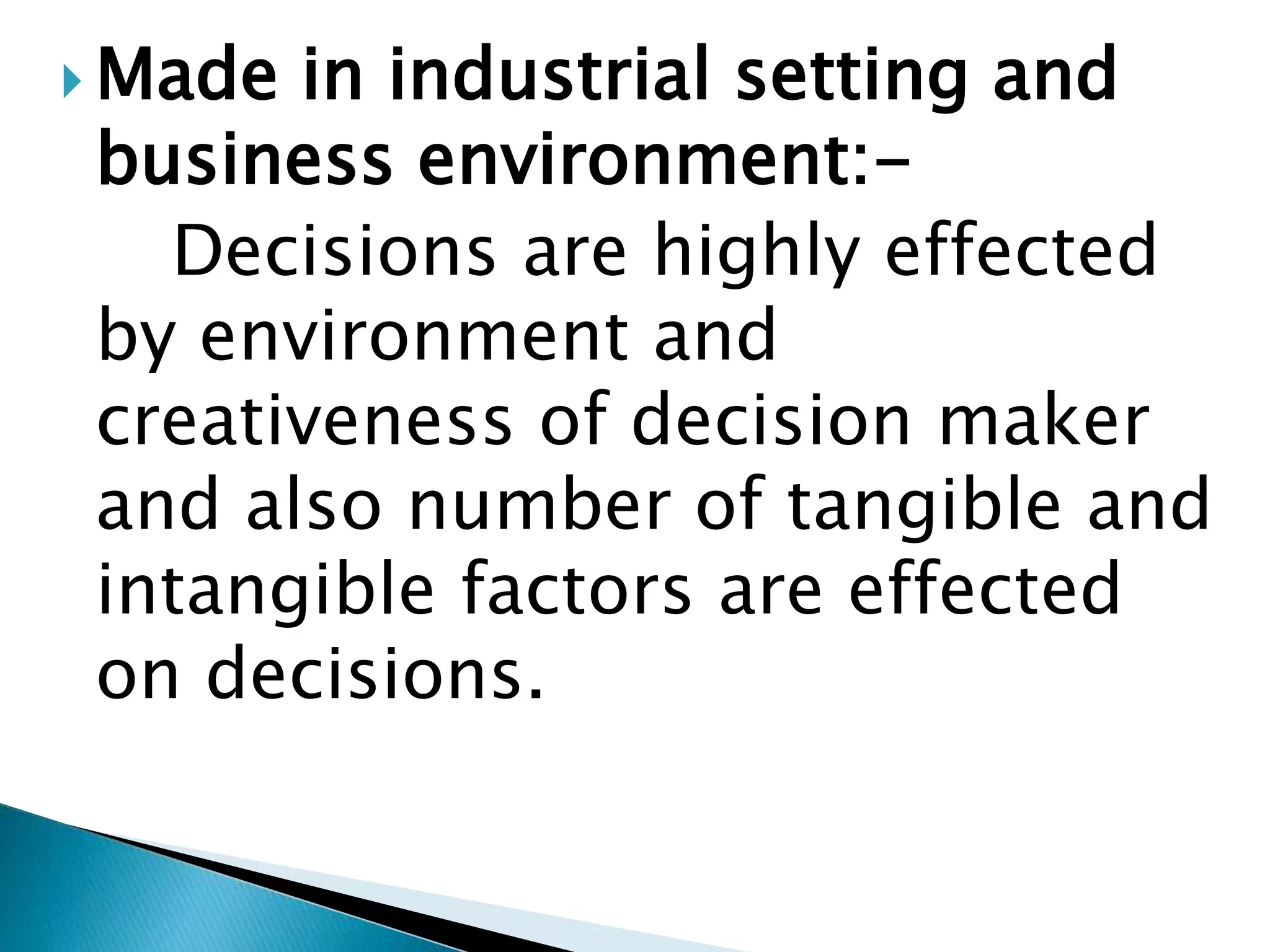 Characteristics of business decisions | PPTX