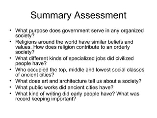 World History - Characteristics of civilization Module 1 | PPT