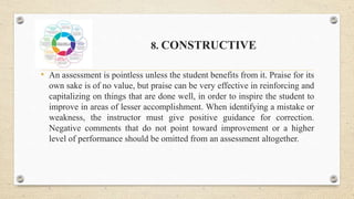 Characteristics of classroom assessment By Dr. Shazia Zamir | PPTX