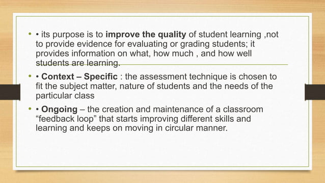 Characteristics of classroom assessment By Dr. Shazia Zamir | PPTX