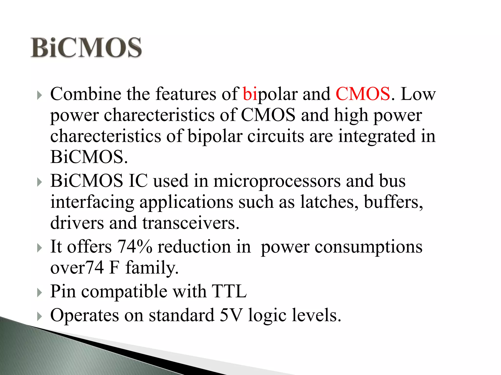 Characteristics of cmos ic series | PPTX | Computer Peripherals | Computing