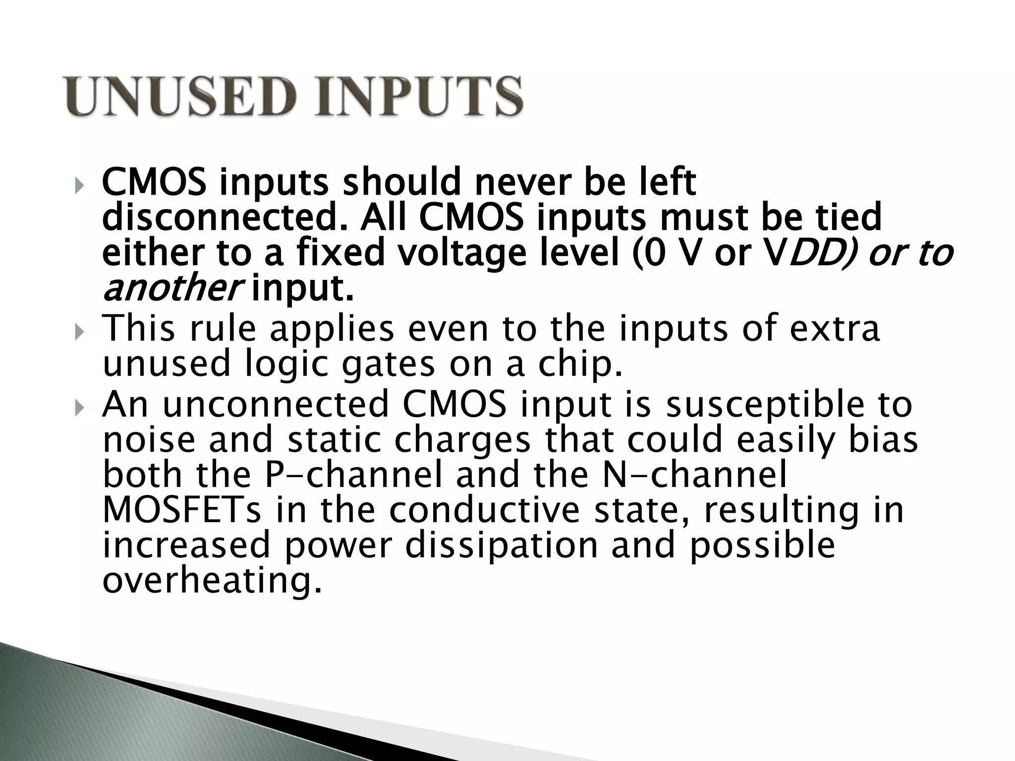 Characteristics of cmos ic series | PPTX | Computer Peripherals | Computing