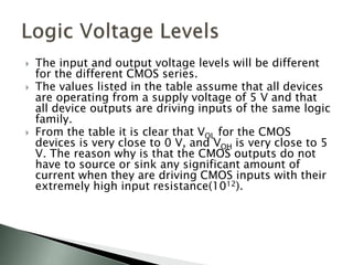 Characteristics of cmos ic series | PPTX