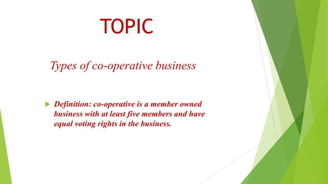 Characteristics of co operative business | PPT