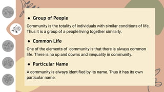 Characteristics of community | PPTX