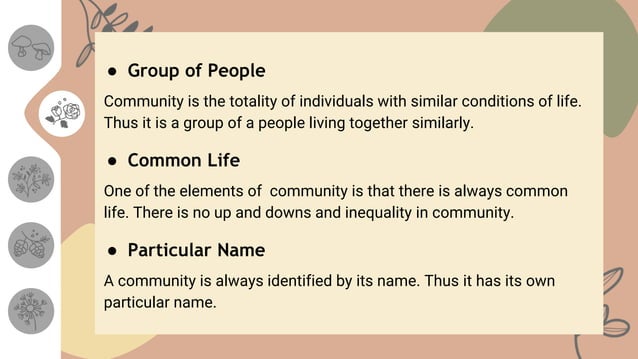 Characteristics of community | PPTX