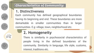 Characteristics of community | PPTX