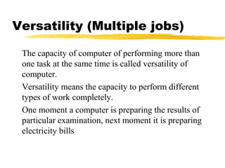 Characteristics ofcomputer | PPT