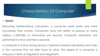 Characteristics of Computer and their types.pptx