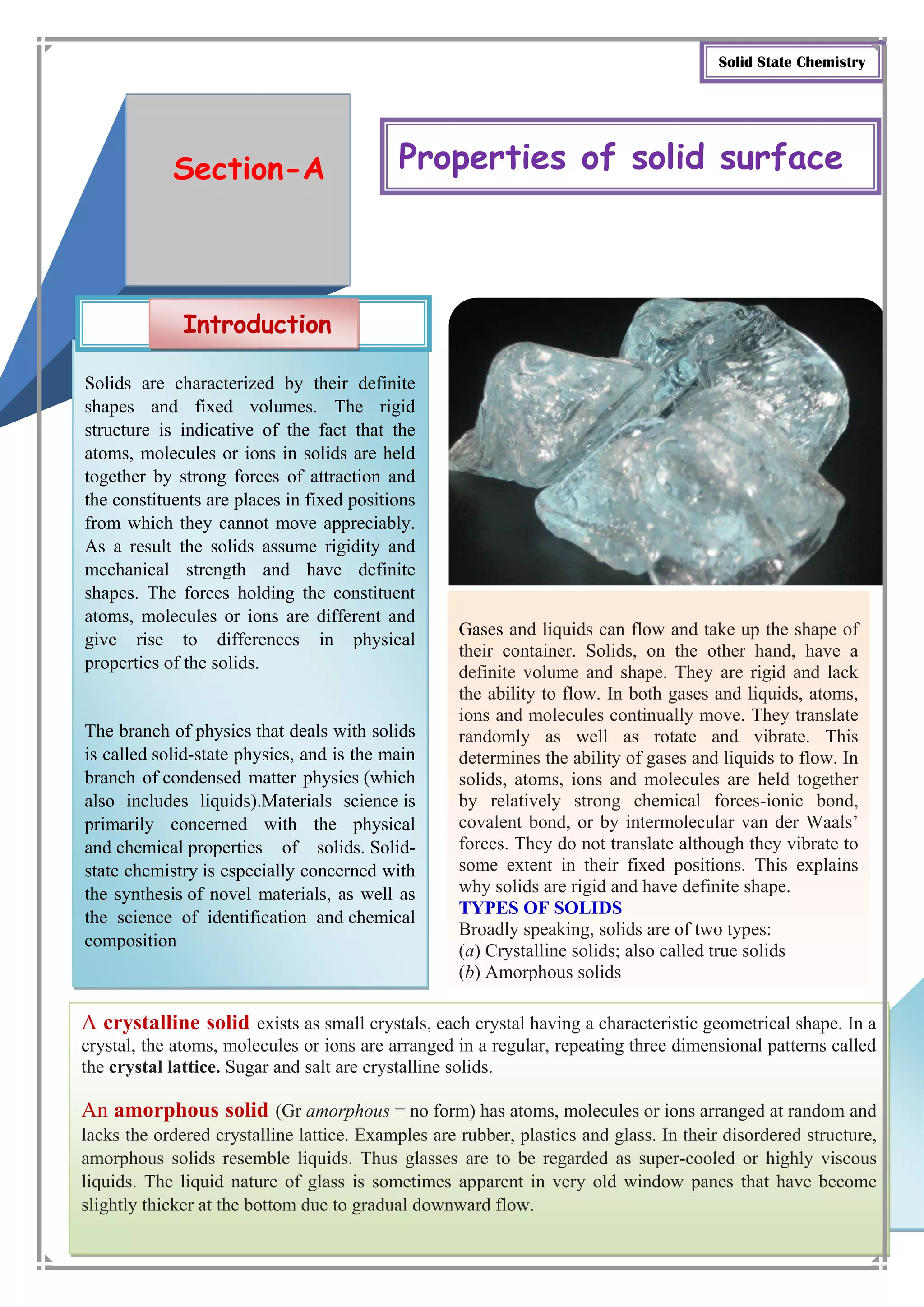 Characteristics of crystalline solid | PDF