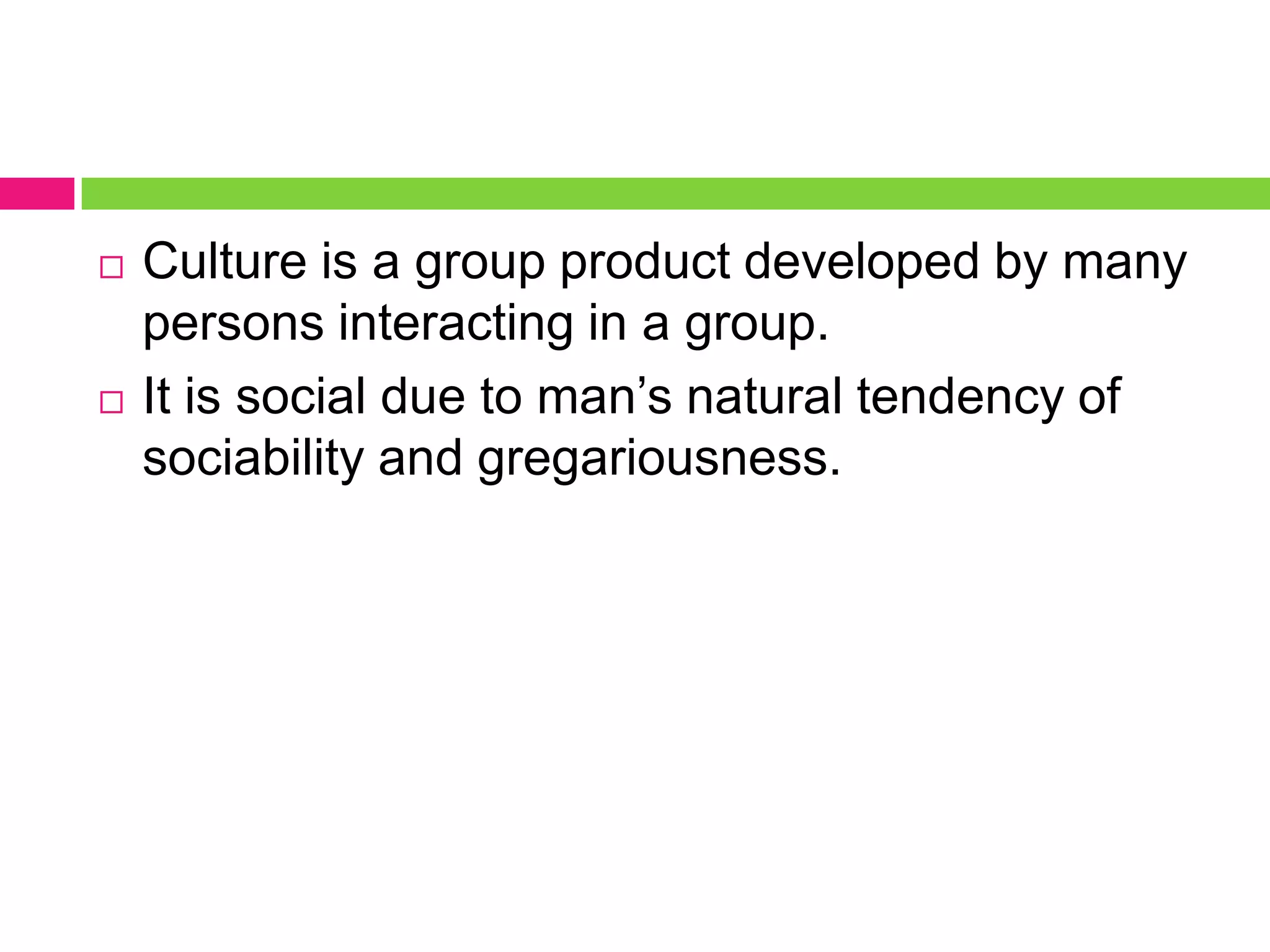 Characteristics of culture | PPTX