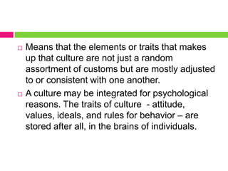 Characteristics of culture | PPTX