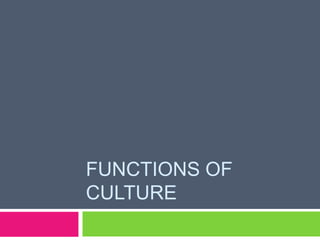 Characteristics of culture | PPTX