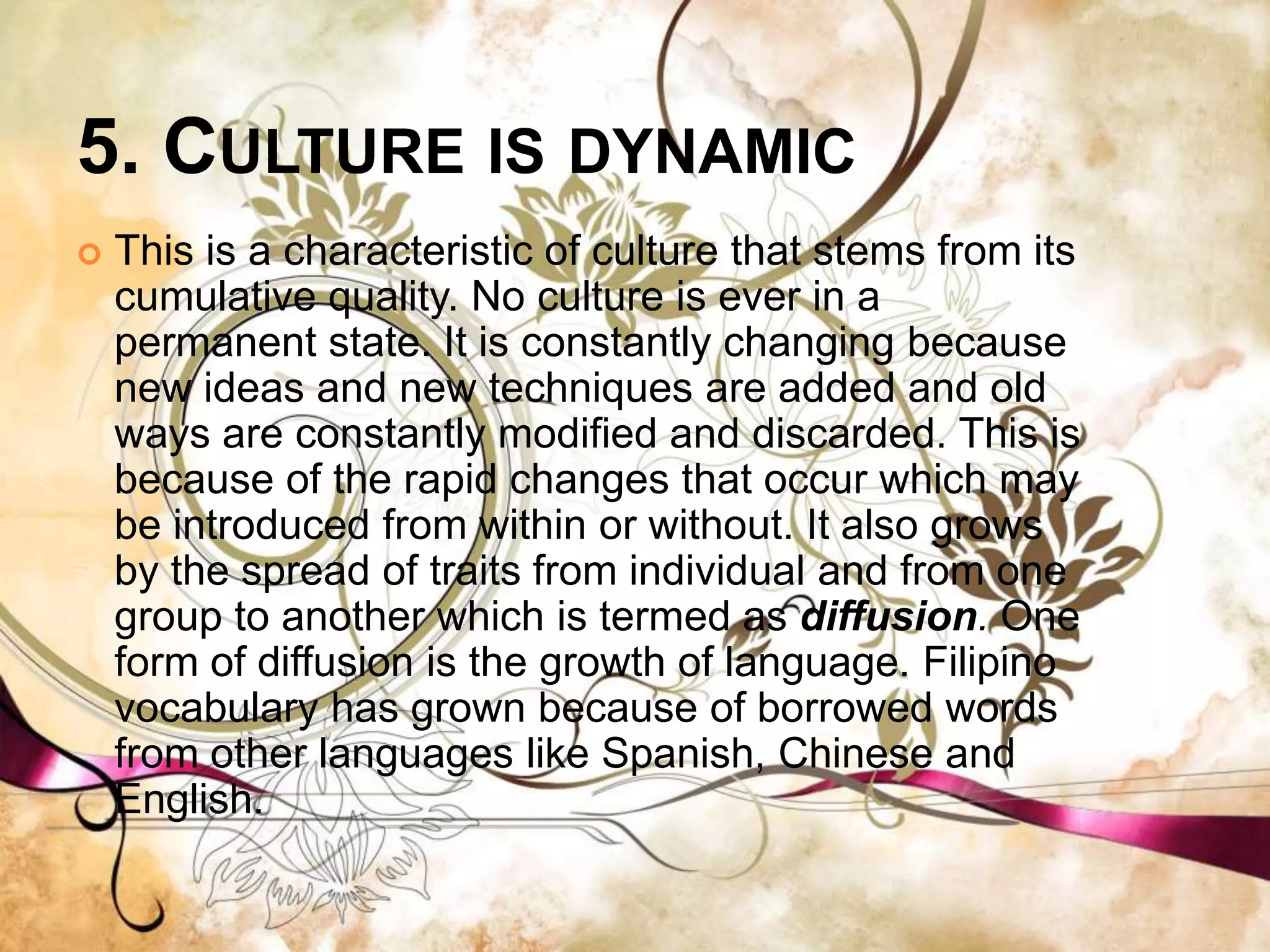 Characteristics of culture | PPTX