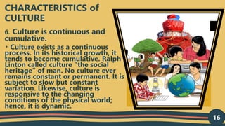 Characteristics of culture | PPTX