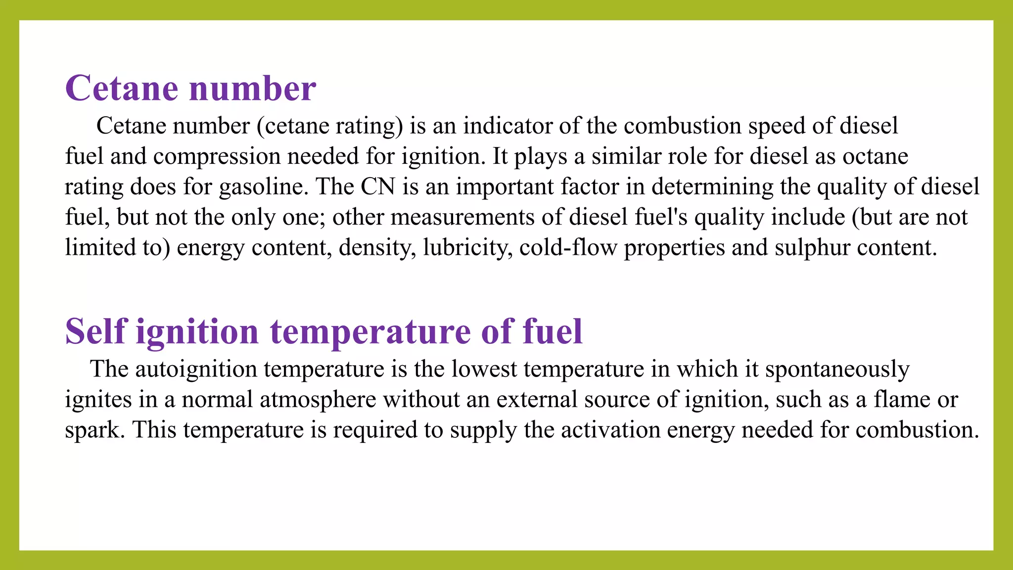 CHARACTERISTICS OF DIESEL | PPTX