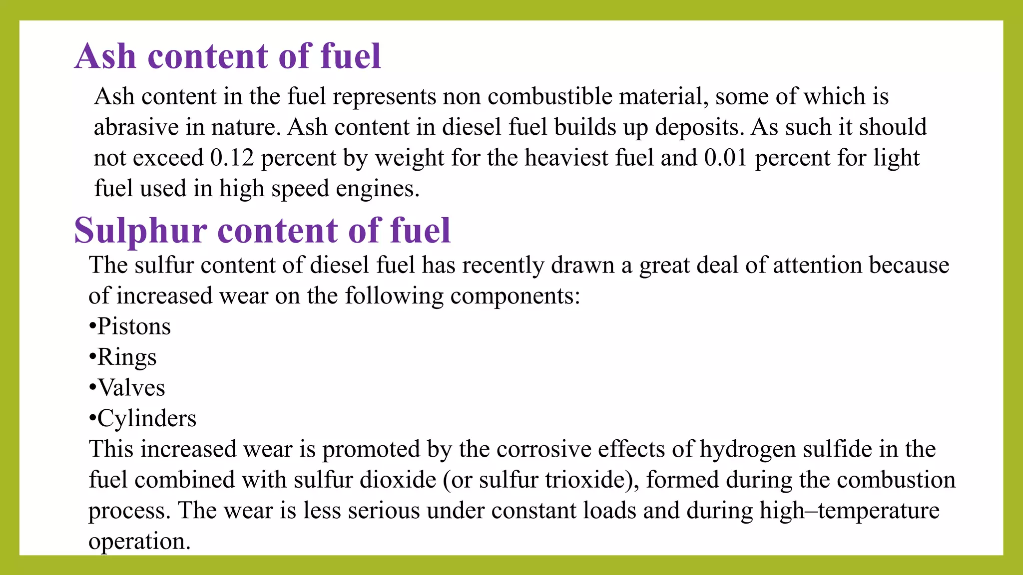 CHARACTERISTICS OF DIESEL | PPTX