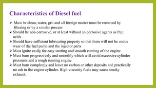 CHARACTERISTICS OF DIESEL | PPTX