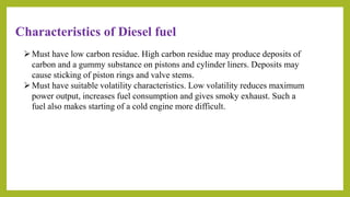 CHARACTERISTICS OF DIESEL | PPTX