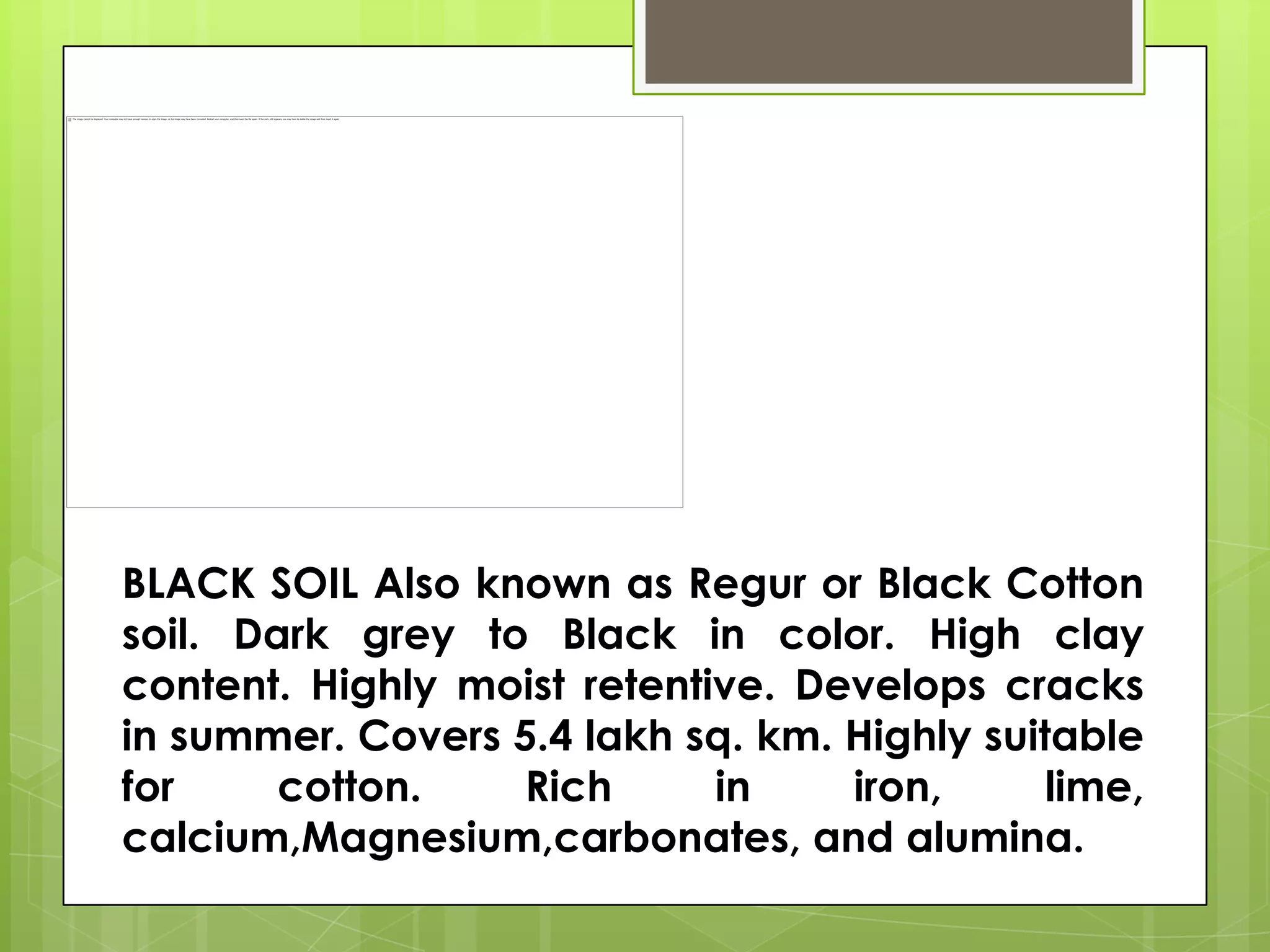 Characteristics of different types of soils | PPTX