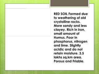 Characteristics of different types of soils | PPTX