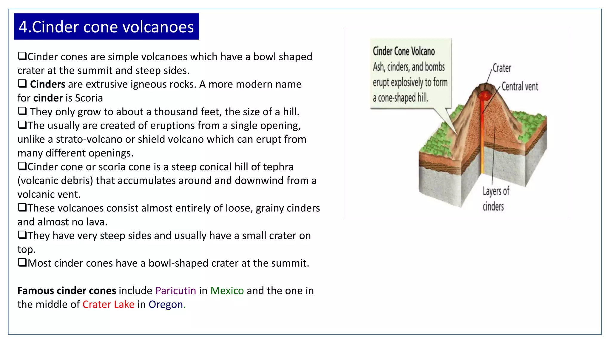Characteristics of different volcanoes and their types | PPTX