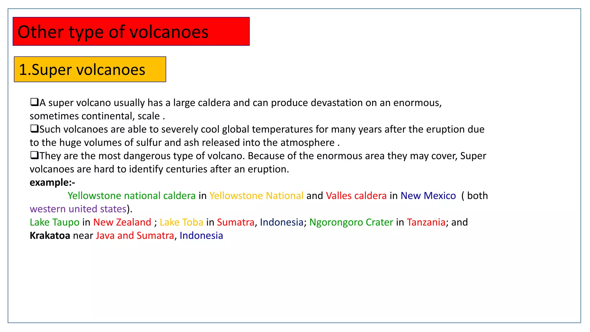 Characteristics of different volcanoes and their types | PPTX