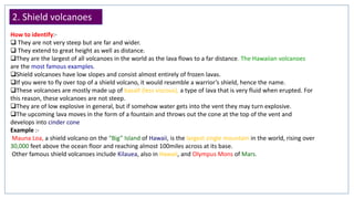 Characteristics of different volcanoes and their types | PPTX
