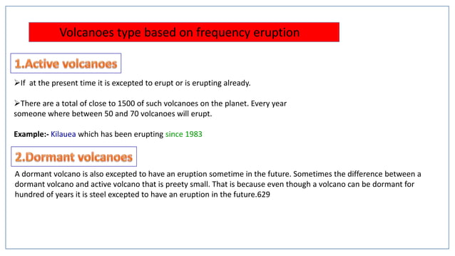 Characteristics of different volcanoes and their types | PPT