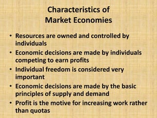 Characteristics of economic systems | PPTX