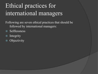 Characteristics of effective international managers | PPT