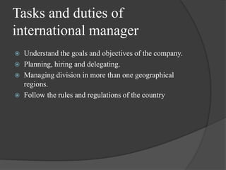 Characteristics of effective international managers | PPT