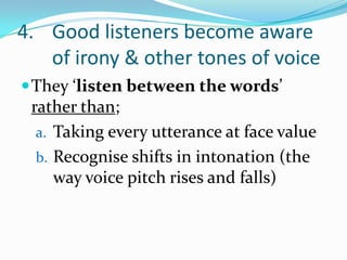 Characteristics of effective listening | PPT