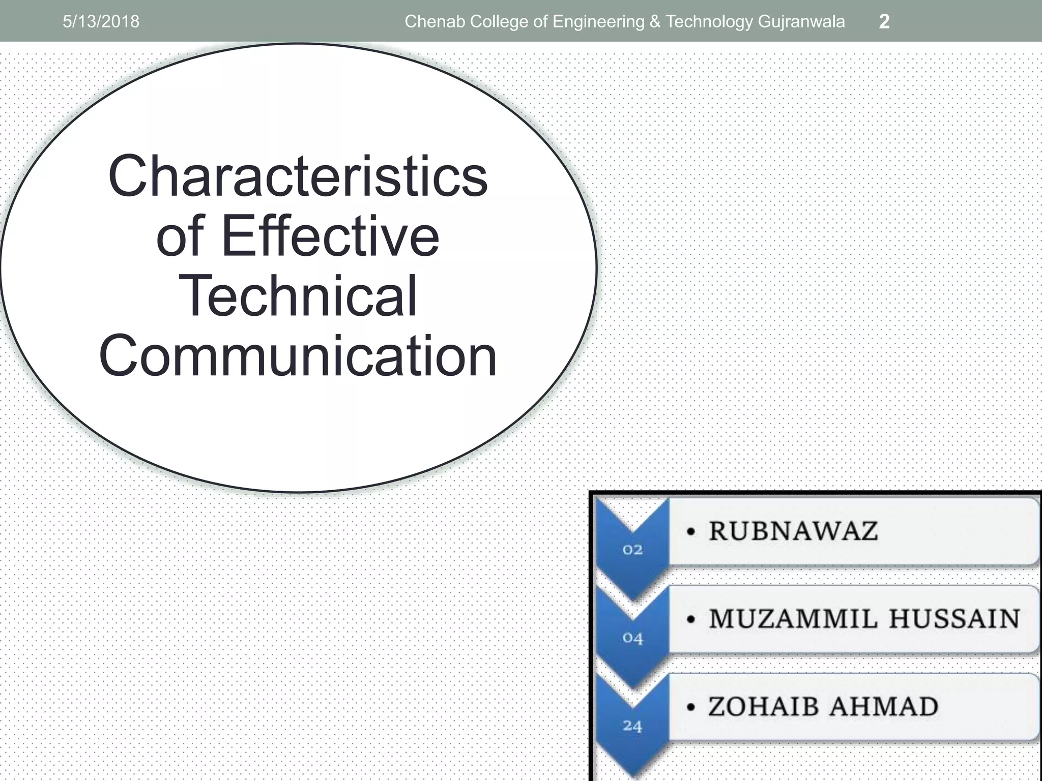 Characteristics of effective technical communication | PPTX