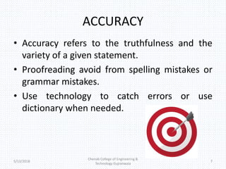 Characteristics of effective technical communication | PPTX