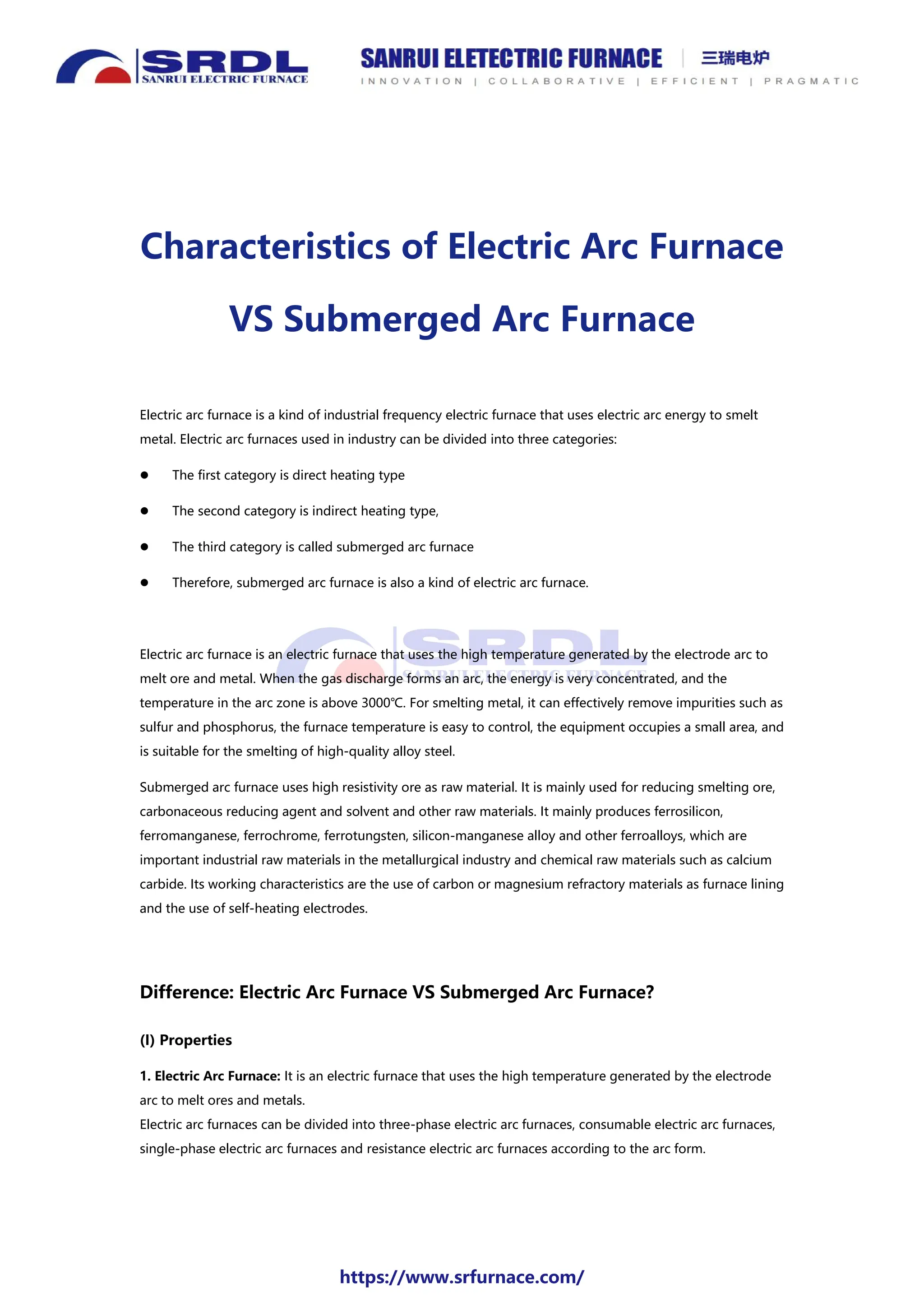 Characteristics of Electric Arc Furnace VS Submerged Arc Furnace.pdf