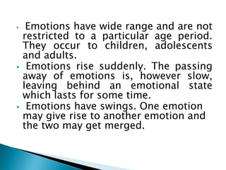 Characteristics of emotions | PPTX