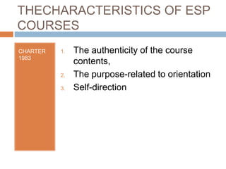 Characteristics of ESP | PPTX