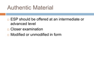Characteristics of ESP | PPTX